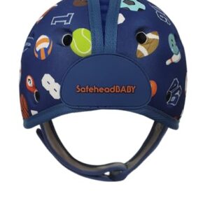 SafeheadBABY Award-Winning Infant Safety Helmet Baby Helmet for Crawling Walking Ultra-Lightweight Baby Head Protector Expandable and Breathable Toddler Head Protection Helmets - Sporty Blue