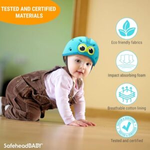 SafeheadBABY Award-Winning Infant Safety Helmet Baby Helmet for Crawling Walking Ultra-Lightweight Baby Head Protector Expandable and Breathable Toddler Head Protection Helmets - Sporty Blue