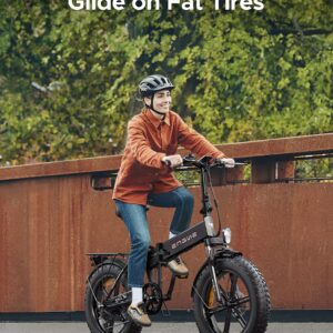 ENGWE 750W Folding Electric Bike for Adults 20" 4.0 Fat Tire Mountain Beach Snow Bicycles Aluminum Electric Scooter 7 Speed Gear E-Bike with Detachable Lithium Battery 48V 13AH Up to 28MPH 75Mile