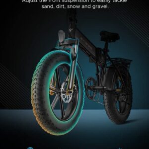 ENGWE 750W Folding Electric Bike for Adults 20" 4.0 Fat Tire Mountain Beach Snow Bicycles Aluminum Electric Scooter 7 Speed Gear E-Bike with Detachable Lithium Battery 48V 13AH Up to 28MPH 75Mile