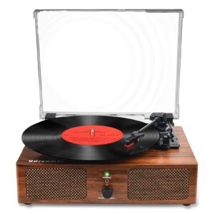 vinyl record player wireless turntable with built-in speakers and usb belt-driven vintage phonograph record player 3 speed for entertainment and home decoration