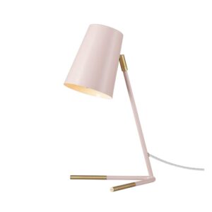 globe electric 67338 novogratz x globe dobby 16" desk lamp, matte rose, matte gold legs, clear cord, in-line on/off switch, pink