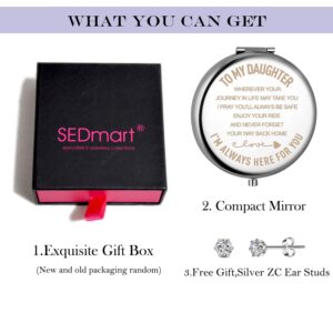 sedmart Daughter Gifts from Mom and Dad,Christmas Birthday Gift for Daughter Adult or Girls,Mother Daughter Gifts Compact Mirror