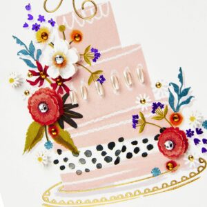 Hallmark Signature Birthday Card for Sister (Elegant Cake)