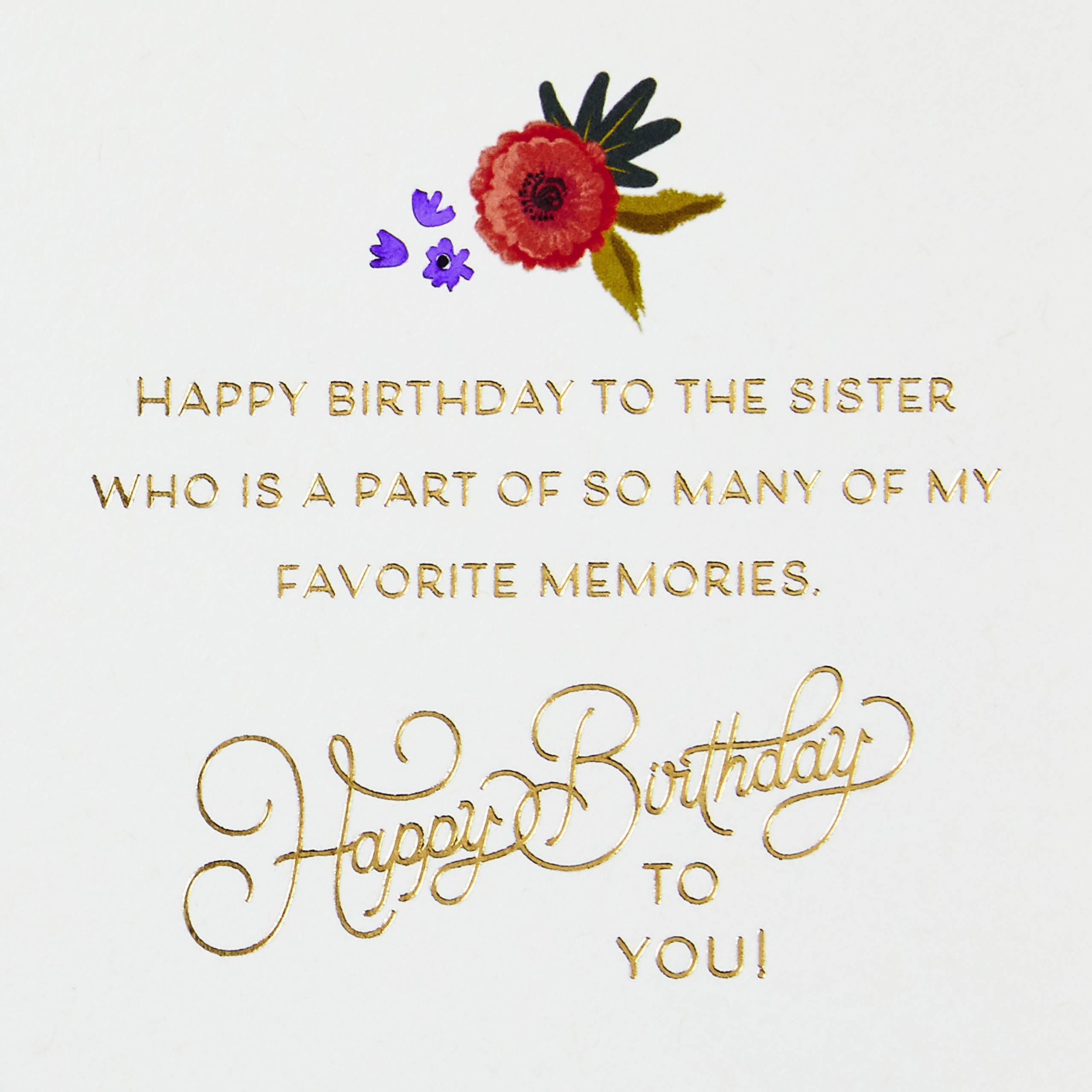 Hallmark Signature Birthday Card for Sister (Elegant Cake)