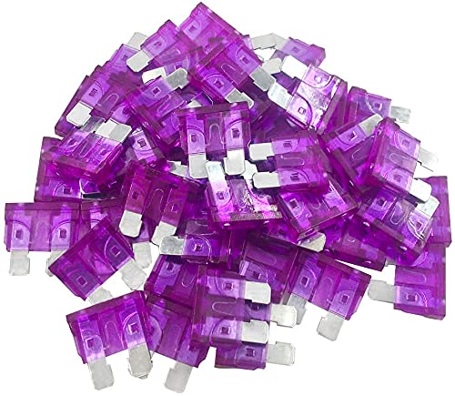 (50 Pcs) MCIGICM 3 Amp Standard Fuse, 3A Blade Automotive Fuse for Car Truck