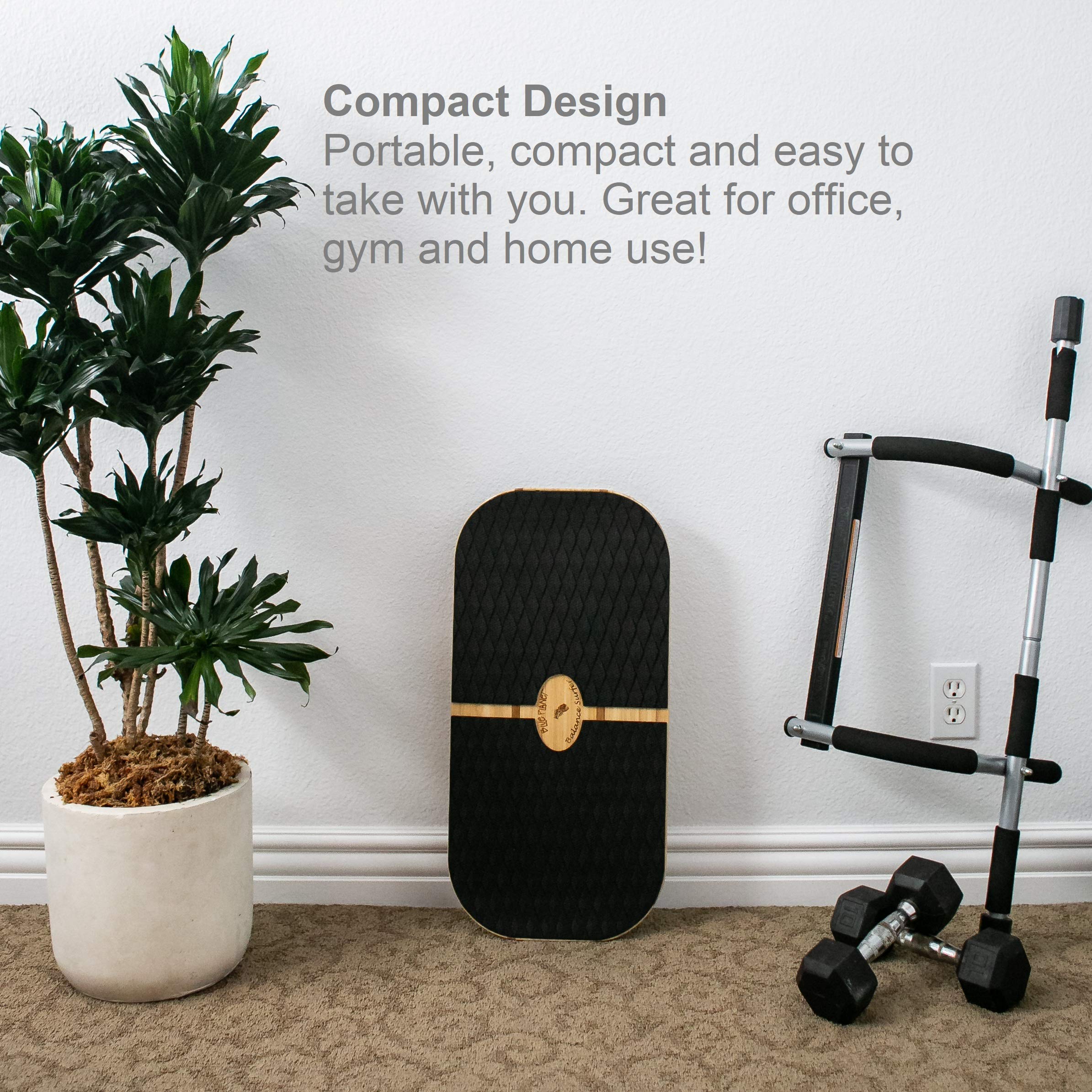 Blue Planet Balance Surfer | Bamboo Balance Board for Office, Standing Desks, Surfing, SUP, Yoga, Exercise! Includes 3 Balance Modules (EVA Foam)