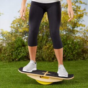 Blue Planet Balance Surfer | Bamboo Balance Board for Office, Standing Desks, Surfing, SUP, Yoga, Exercise! Includes 3 Balance Modules (EVA Foam)