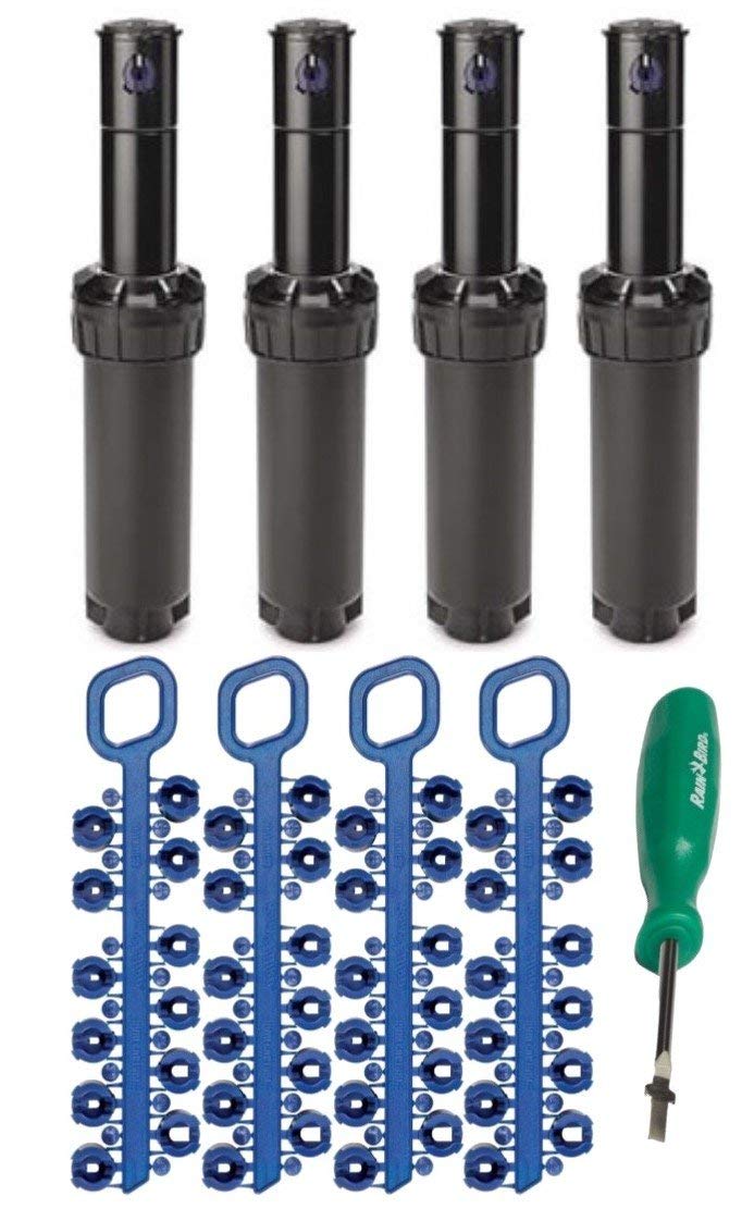 Rain Bird 5000 Series Rotor Sprinkler Heads bundle - by ItemEyes - with Nozzles and Adjustment Tool; 5004 PC model part circle 4" popup height (2 X Pack of 4)