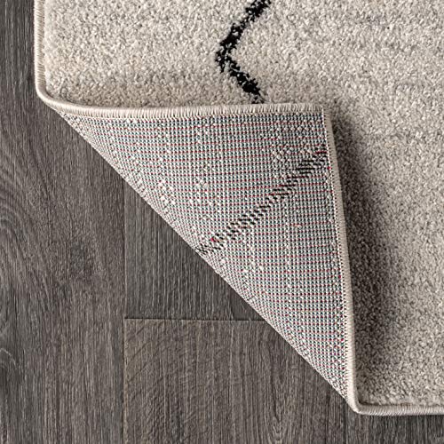 JONATHAN Y MOH202A-8 Alia Moroccan Beni Souk Indoor Farmhouse Area-Rug Bohemian Minimalistic Geometric Easy-Cleaning Bedroom Kitchen Living Room Non Shedding, 8 X 10, Cream,Black