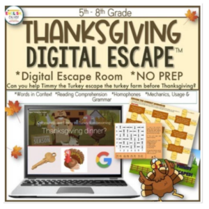 thanksgiving digital escape room-save timmy the turkey!