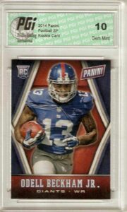 odell beckham jr. 2014 panini national sp #2 los angeles rams rookie card pgi 10 - football slabbed rookie cards