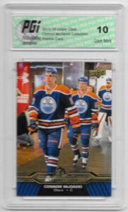 connor mcdavid 2015-16 upper deck collection #cm-11 rookie card pgi 10 oilers - hockey slabbed rookie cards