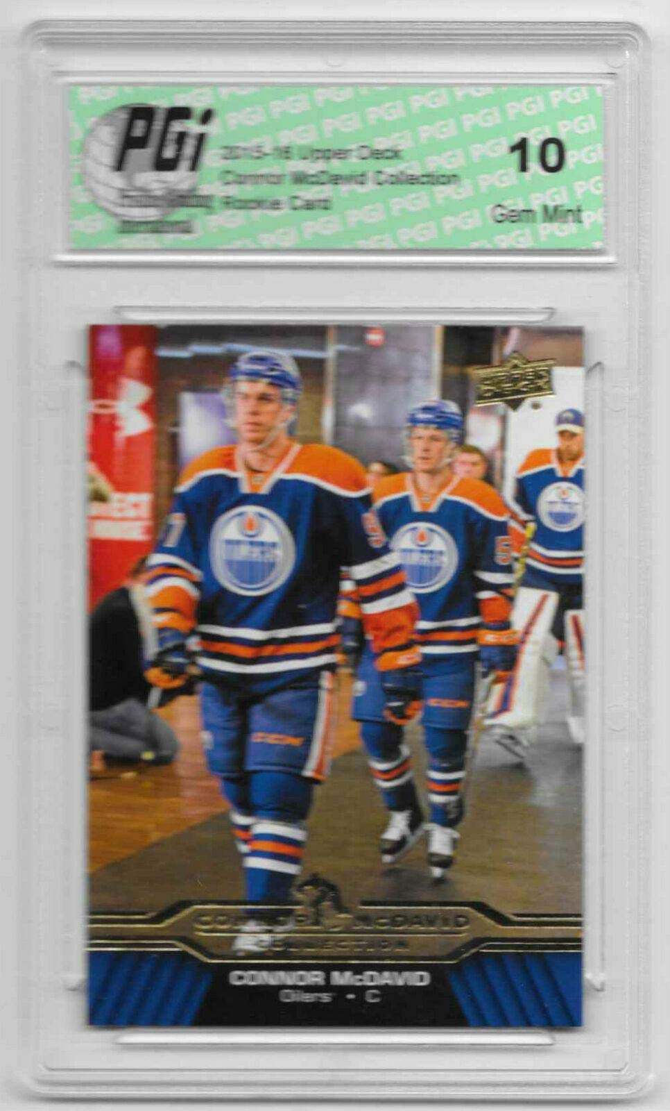 Connor McDavid 2015-16 Upper Deck Collection #CM-11 Rookie Card PGI 10 Oilers - Hockey Slabbed Rookie Cards