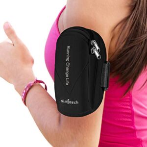 simptech running phone armband, sweatproof workout phone holder fits iphone 14/13/pro max/plus/mini/12/11/se/xr