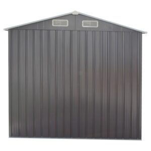 Outdoor Storage Shed 6 x 4 Feet Utility Tool Shed Garden Vents kit with Waterproof Garage Galvanized Steel Parts with Grey Sliding Grey Doors