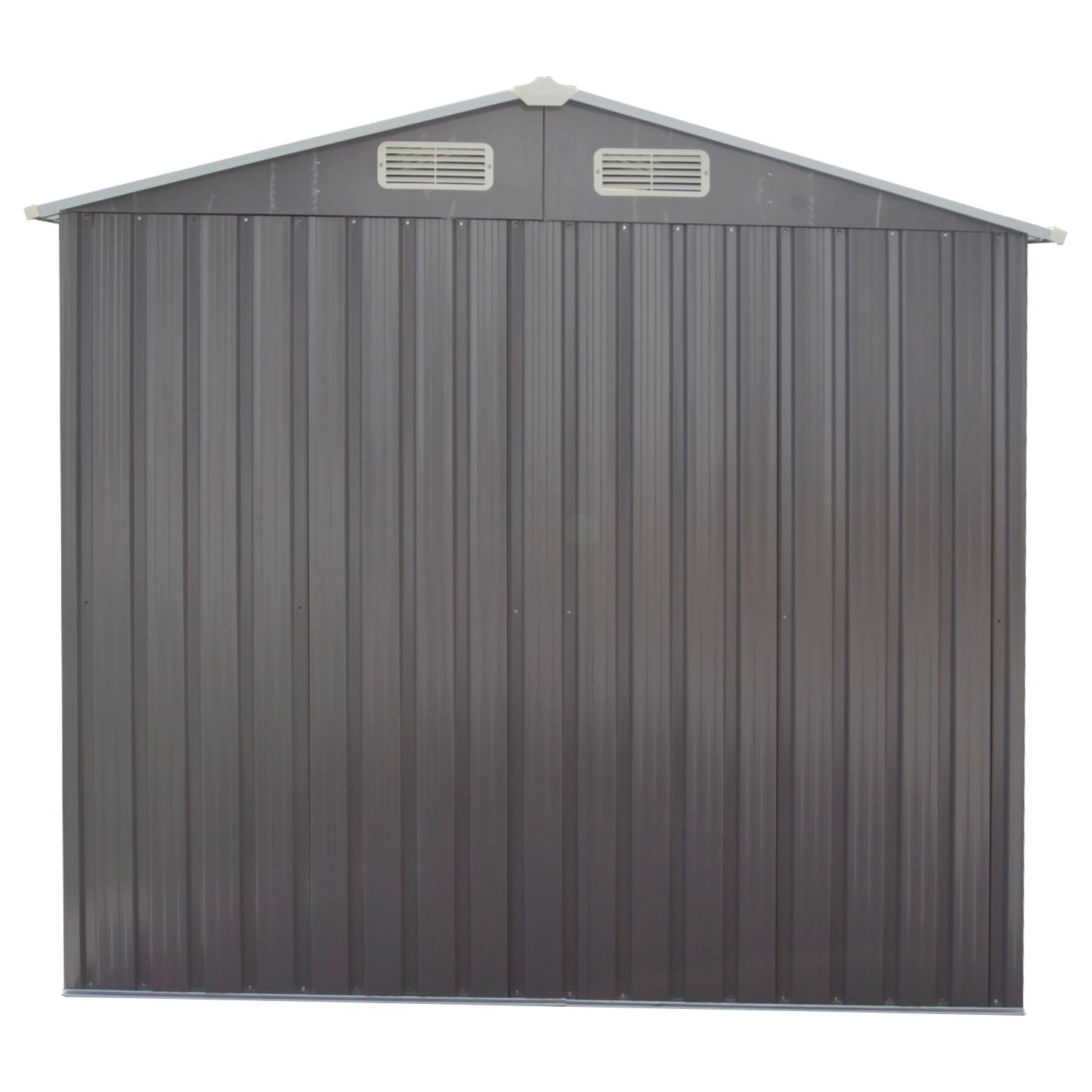 Outdoor Storage Shed 6 x 4 Feet Utility Tool Shed Garden Vents kit with Waterproof Garage Galvanized Steel Parts with Grey Sliding Grey Doors