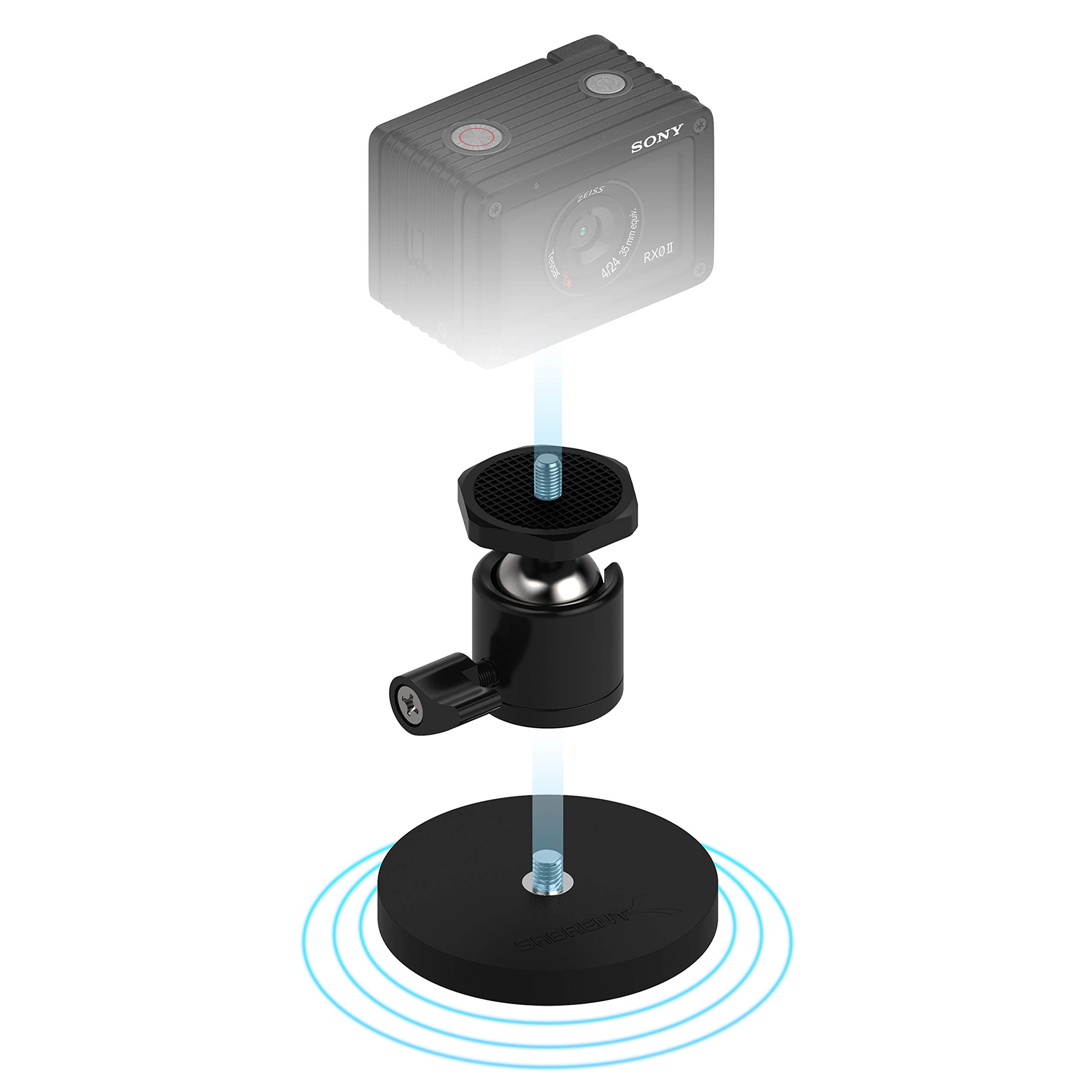 SABRENT Rubber-Coated Magnetic Mount for Action Cam and Small Cameras (CS-MG66)