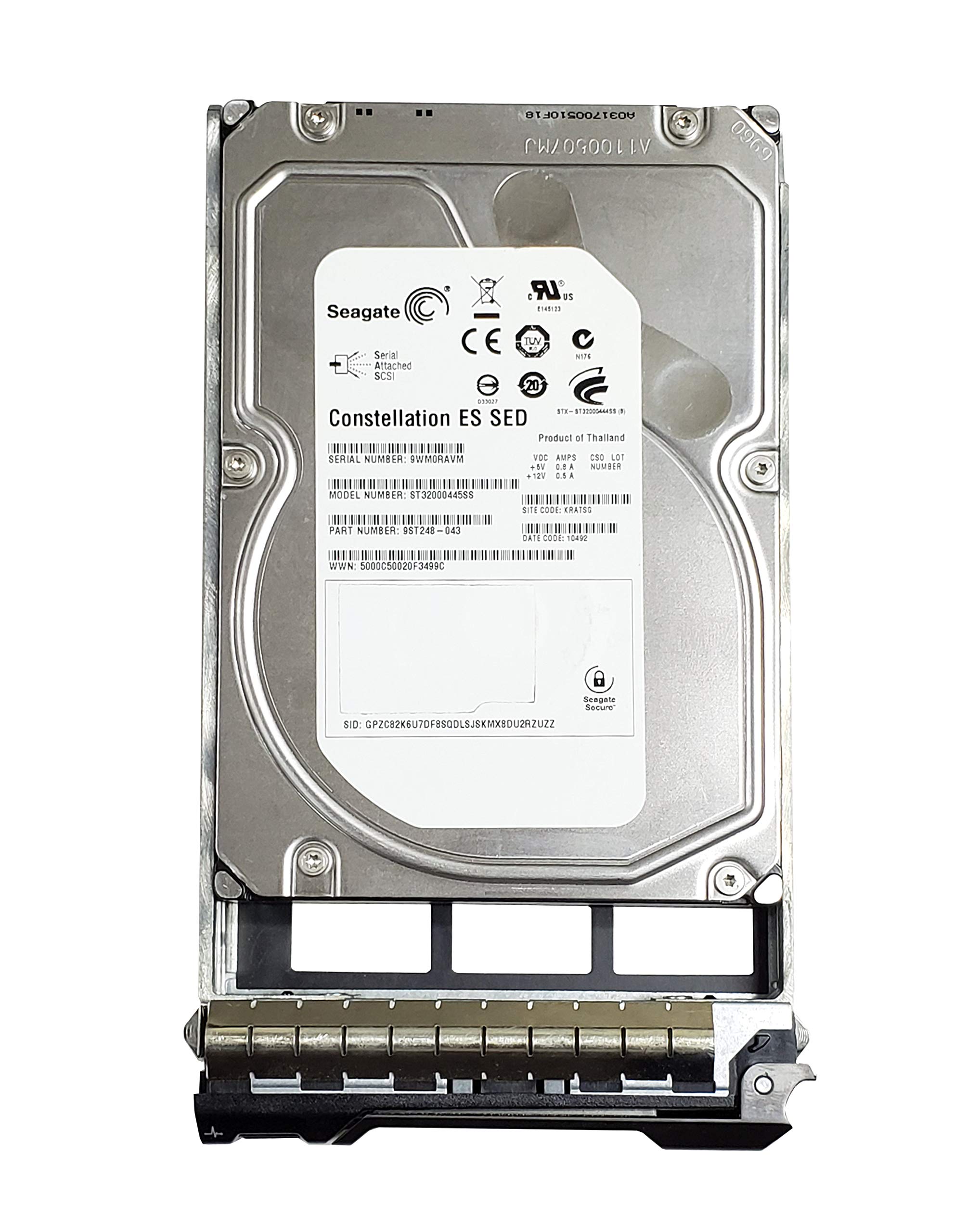 Seagate 2TB 7.2K 3.5" 6Gb/s SAS Hot Swap Hard Drive with Tray Compatible with Dell PowerEdge R710, R720, and R730 Servers (Renewed)