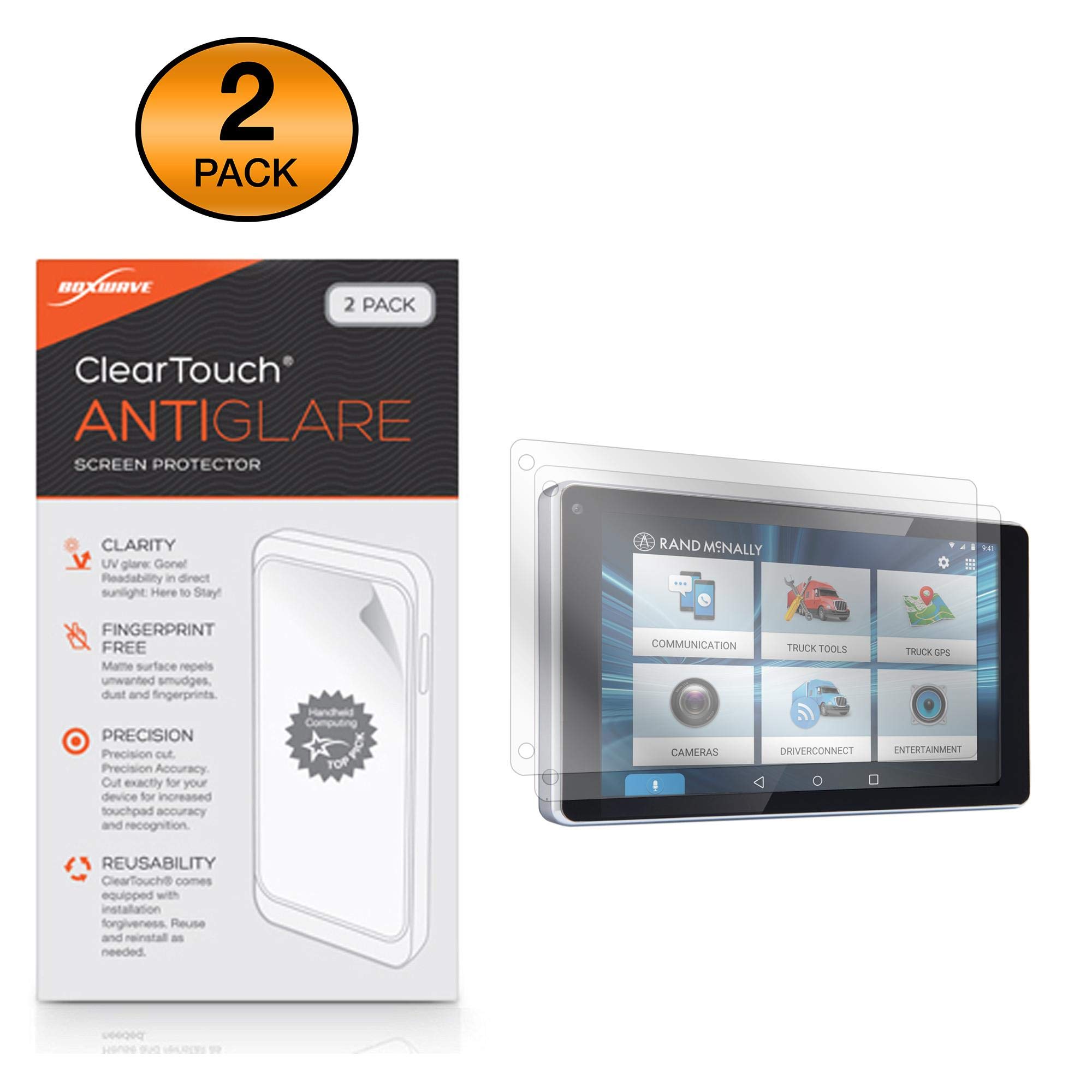 BoxWave Screen Protector Compatible with Rand McNally OverDryve 7 Pro - ClearTouch Anti-Glare (2-Pack), Anti-Fingerprint Matte Film Skin