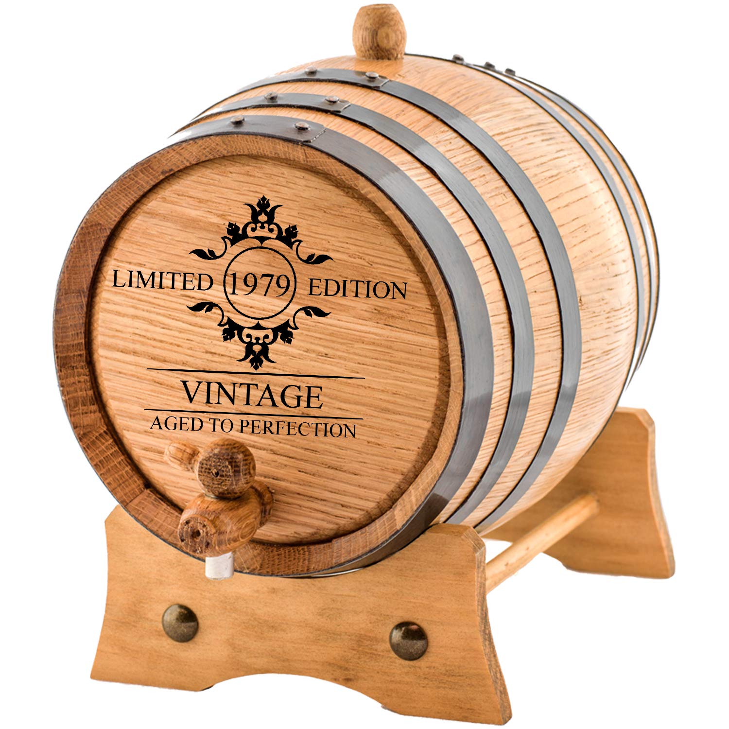 Personalized - Limited Edition Custom Engraved American Premium Oak Aging Barrel - Whiskey Barrel | Age your own Whiskey, Beer, Wine, Bourbon, Tequila, Rum, Hot Sauce & More (1 Liter)