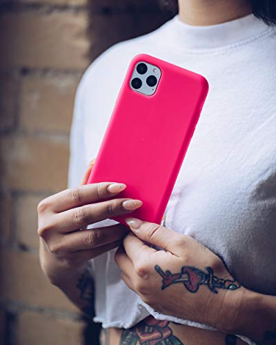 FELONY CASE – iPhone 11 Case - Neon Pink Silicone Case, Liquid Silicone with Anti-Scratch Microfiber Lining, 360° Shockproof Protective Case