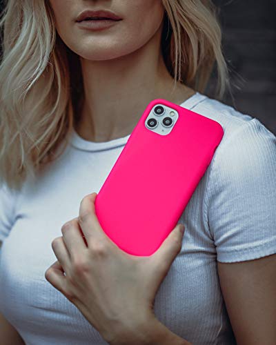 FELONY CASE – iPhone 11 Case - Neon Pink Silicone Case, Liquid Silicone with Anti-Scratch Microfiber Lining, 360° Shockproof Protective Case