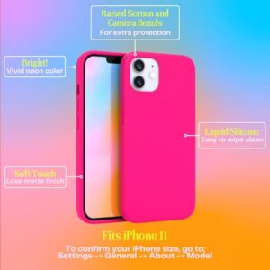 FELONY CASE – iPhone 11 Case - Neon Pink Silicone Case, Liquid Silicone with Anti-Scratch Microfiber Lining, 360° Shockproof Protective Case