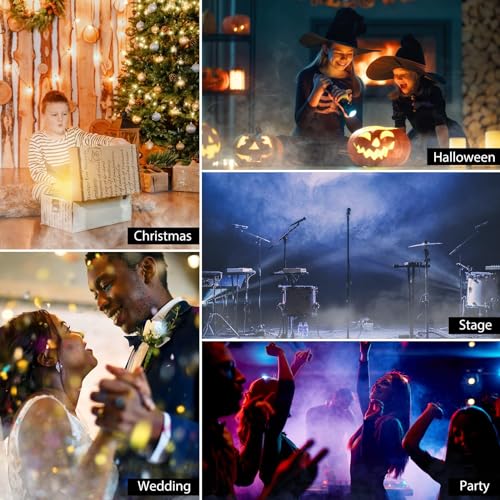 Donner Fog Machine with 13 Colors, 500W and 2000CFM Party Smoke Machine with RGB LED Light, Indicate Light Automatic Control with 2 Wireless Remote Controls for Halloween Festival Wedding