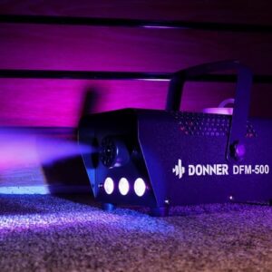 Donner Fog Machine with 13 Colors, 500W and 2000CFM Party Smoke Machine with RGB LED Light, Indicate Light Automatic Control with 2 Wireless Remote Controls for Halloween Festival Wedding