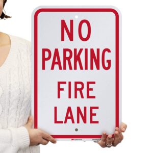 smartsign no parking - fire lane sign | 12 x 18 inches engineer grade reflective acm, laminated for protection, rust-free