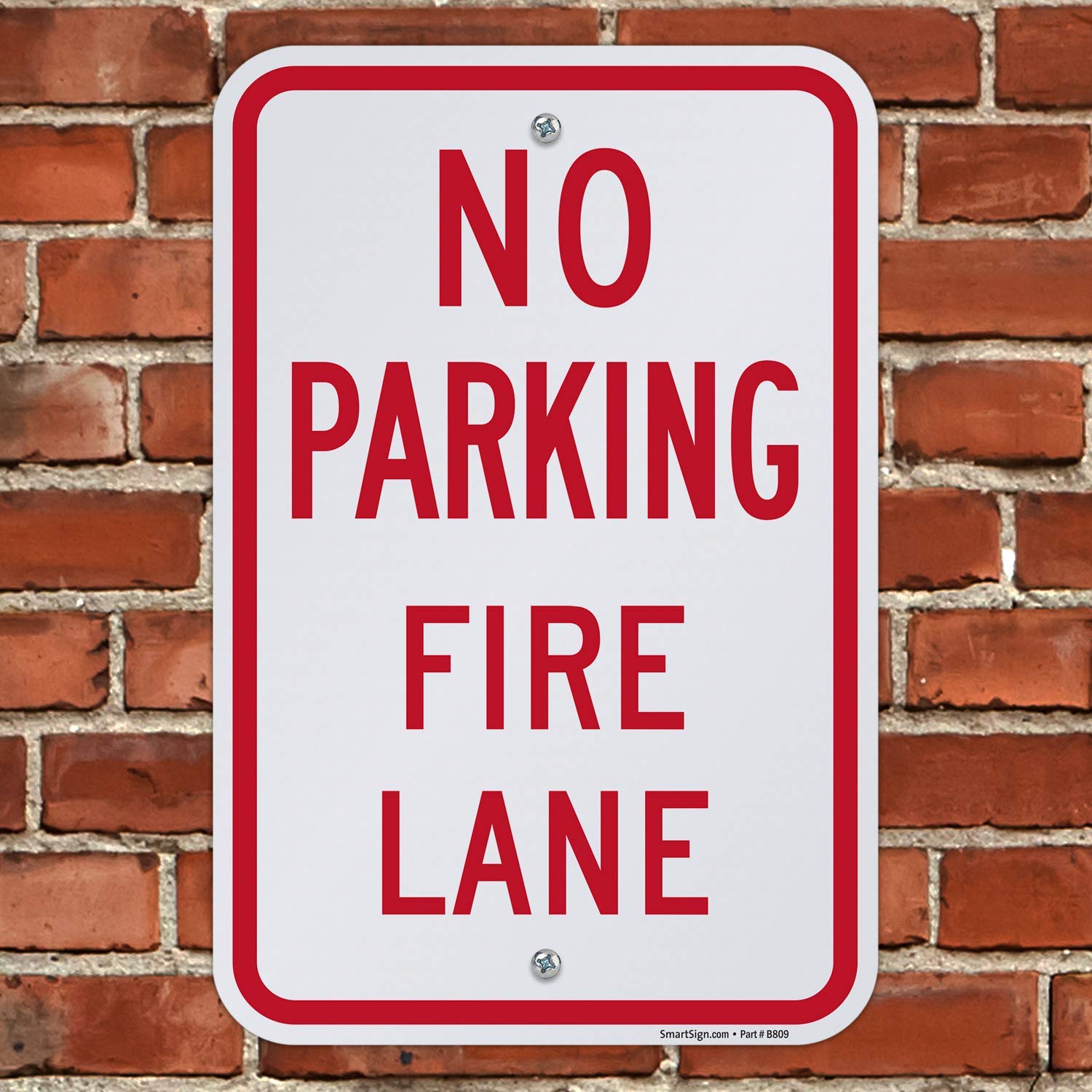 SmartSign No Parking - Fire Lane Sign | 12 x 18 Inches Engineer Grade Reflective ACM, Laminated for Protection, Rust-Free