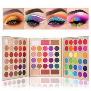 ucanbe pretty all set eyeshadow palette holiday gift set pro 86 colors makeup kit matte shimmer eye shadow highlighters contour blush powder all in one valentine's day makeup pallet