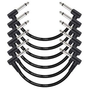 dalonfy guitar effect pedal cables 6 inch -1/4 instrument cables for effect pedals right angle patch cable right angle pedal cable kit