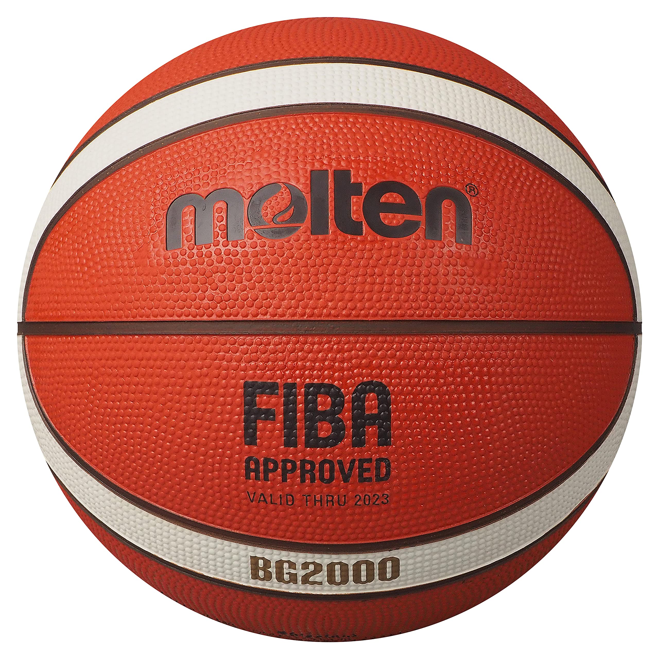 Molten BG2000 Basketball, Indoor/Outdoor, FIBA Approved, Premium Rubber, Size 5, Orange/Ivory, Suitable for Boys Age 7, 8, 9, 10 & 11, Girls Age 12 & 13