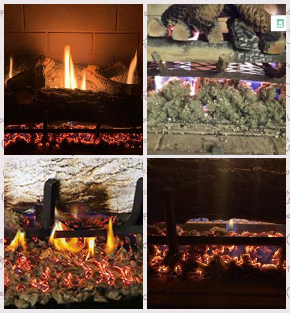 ZBXFCSH Glowing Embers Rock Wool Mixed with Vermiculite for Vented Gas Log Sets, Inserts,Fireplaces, Fire-Pit and Stoves