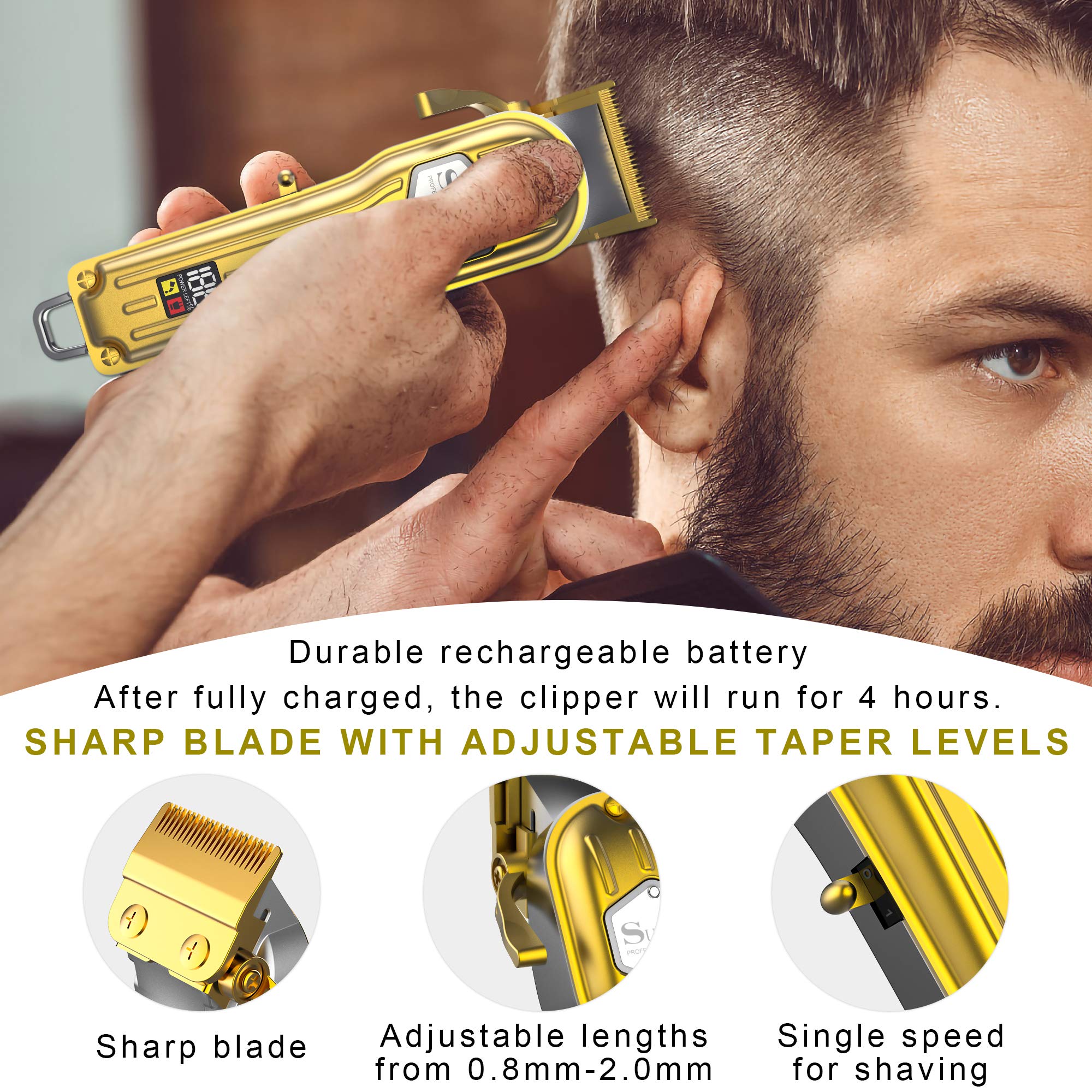 SURKER Hair Clippers for Men Trimmer for Men Hair Trimmer Beard Trimmer Barber Hair Cut Grooming Kit Machine Professional Rechargeable Cordless Quiet