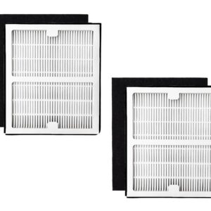 Gekufa Replacement Filter B Compatible with Idylis AC-2125, AC-2126, IAF-H-100B, IAP-10-125, IAPC-40-140, IAP-10-150, IAP-10-050 for Idylis Air Purifiers Include 2 HEPA Filters & 2 Carbon Filters