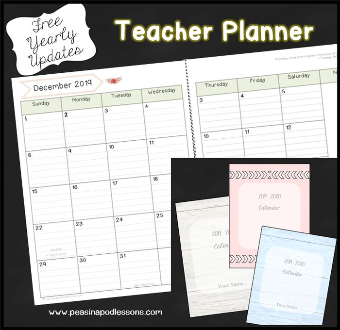 Teacher Calendar 2019 - 2020