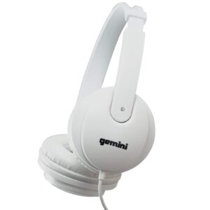 gemini sound dj equipment djx-200 technical for mixing beats professional studio drums over the ear audio dj recording monitor headphones, white closed back