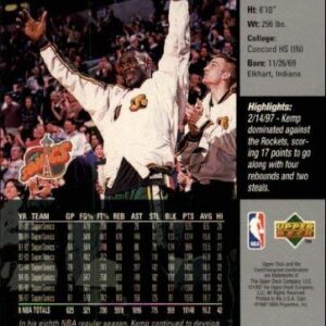 1997-98 Upper Deck #116 Shawn Kemp NBA Basketball Trading Card