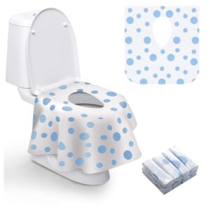 toilet seat covers disposable, famard extra large portable potty seat covers for toddlers, soft and waterproof travel potty training seat for kids with individually wrapped, 18 count (pack of 1)