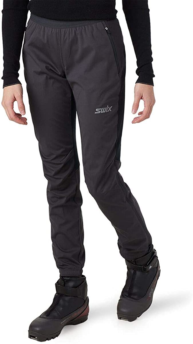 Swix Women's Cross Classic Layout Stretch Softshell Ski Pants, Phantom/Black, Small