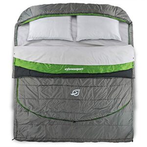 sylvansport cloud layer sleeping bag for adults - adjustable layers for 3-4 season use - integrated cotton sheet