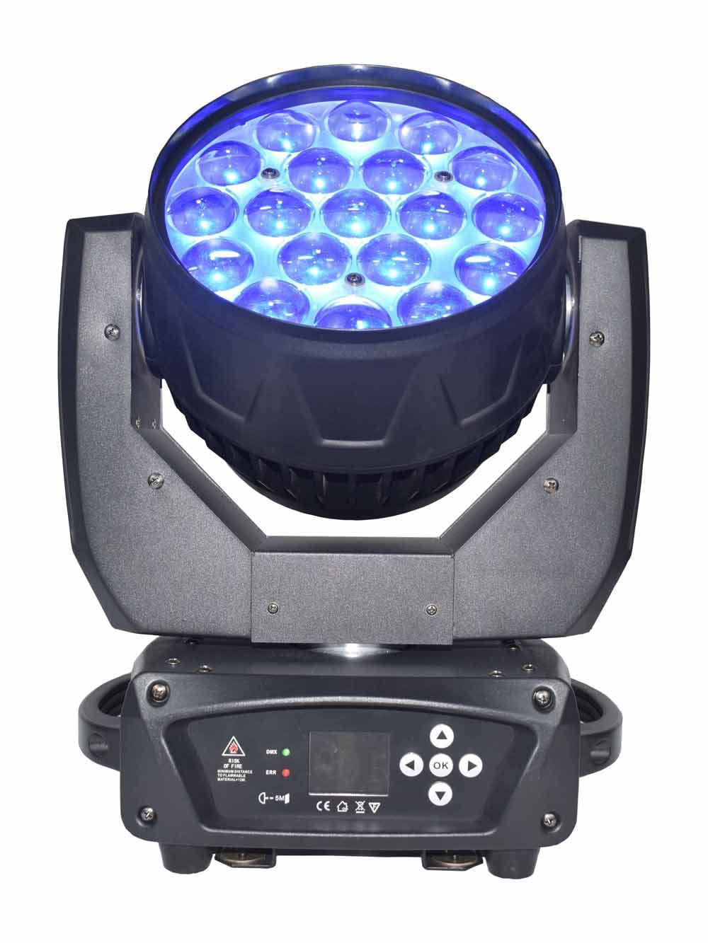 Boulder Pro 19x15W Zoom Beam Wash Moving Head Light for Stage Lighting Effect with RGBW 4in1 LED and DMX Control Dj Disco and Nightclub