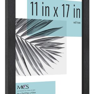 MCS Studio Gallery 11x17 Picture Frame Black Woodgrain, Rectangle Photo Frame for Photos, Posters & Art Prints (2-Pack)