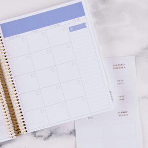 Erin Condren Metallic Monthly Tab Stickers Great for Customizing Tabbed Planners, Organizers, Agendas & Notebooks. 2 Clear Sticker Sheets with 12 Months in Metallic Foil Each (24 Monthly Tab Stickers)