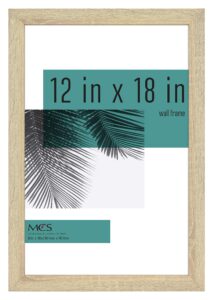 mcs studio gallery 12x18 picture frame natural woodgrain, rectangle photo frame for photos, posters & art prints (1-pack)