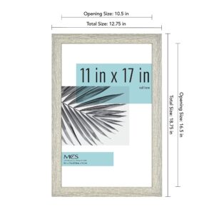 MCS Studio Gallery 11x17 Picture Frame Gray Woodgrain, Rectangle Photo Frame for Photos, Posters & Art Prints (2-Pack)