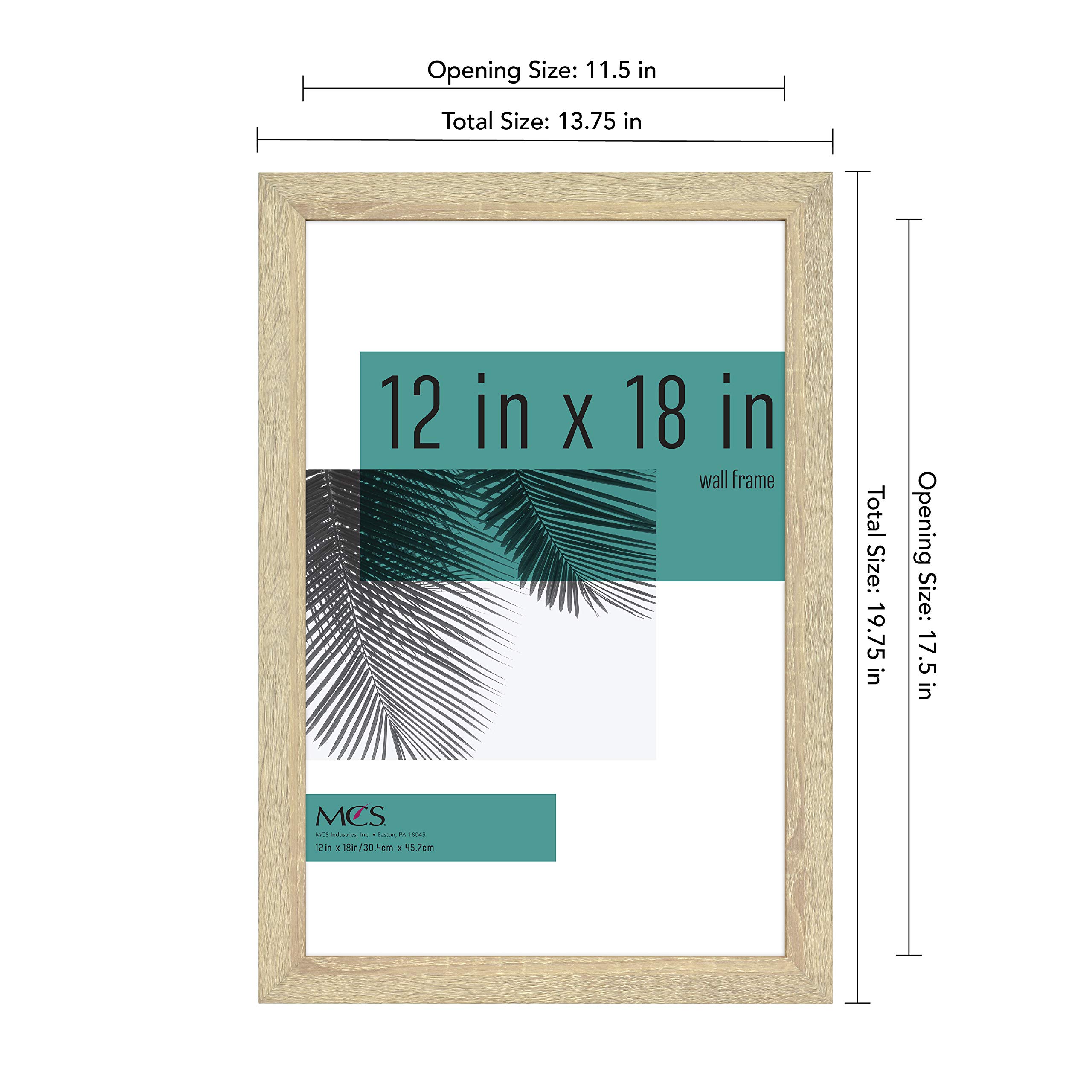 MCS Studio Gallery 12x18 Picture Frame Natural Woodgrain, Rectangle Photo Frame for Photos, Posters & Art Prints (2-Pack)